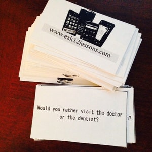 Would You Rather...? Printable Game Cards, Set of 100 - Etsy