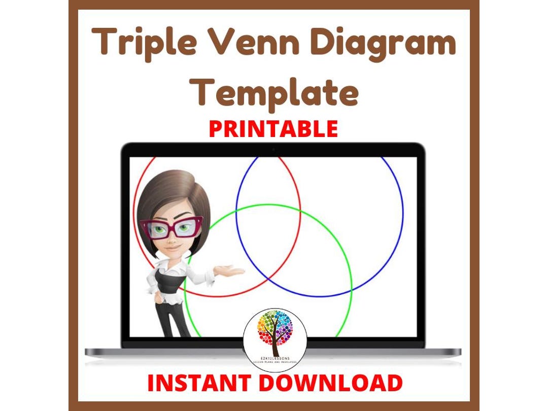 Triple Venn Diagram Template - Etsy