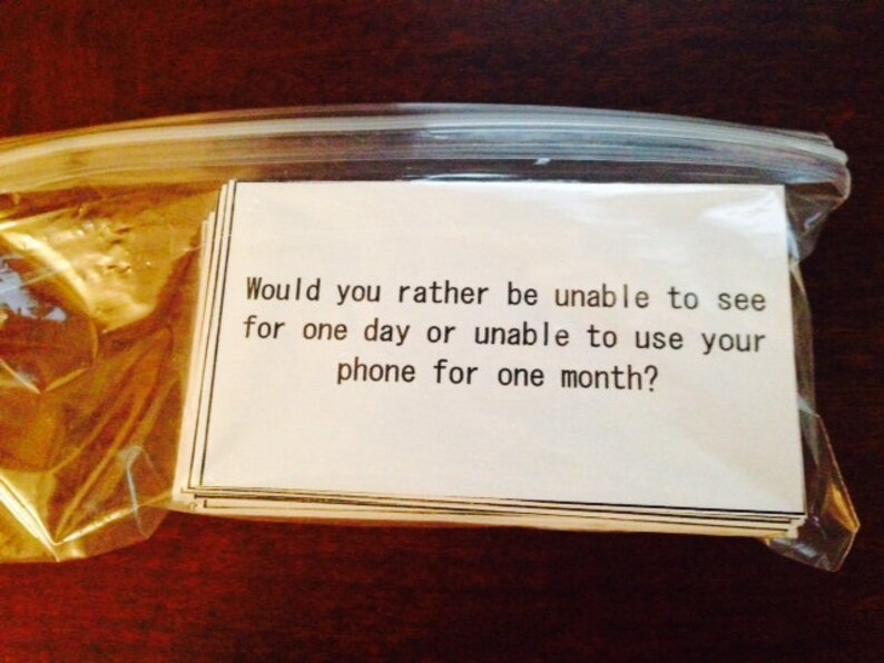 Would You Rather...? Printable Game Cards, Set of 100 - Etsy