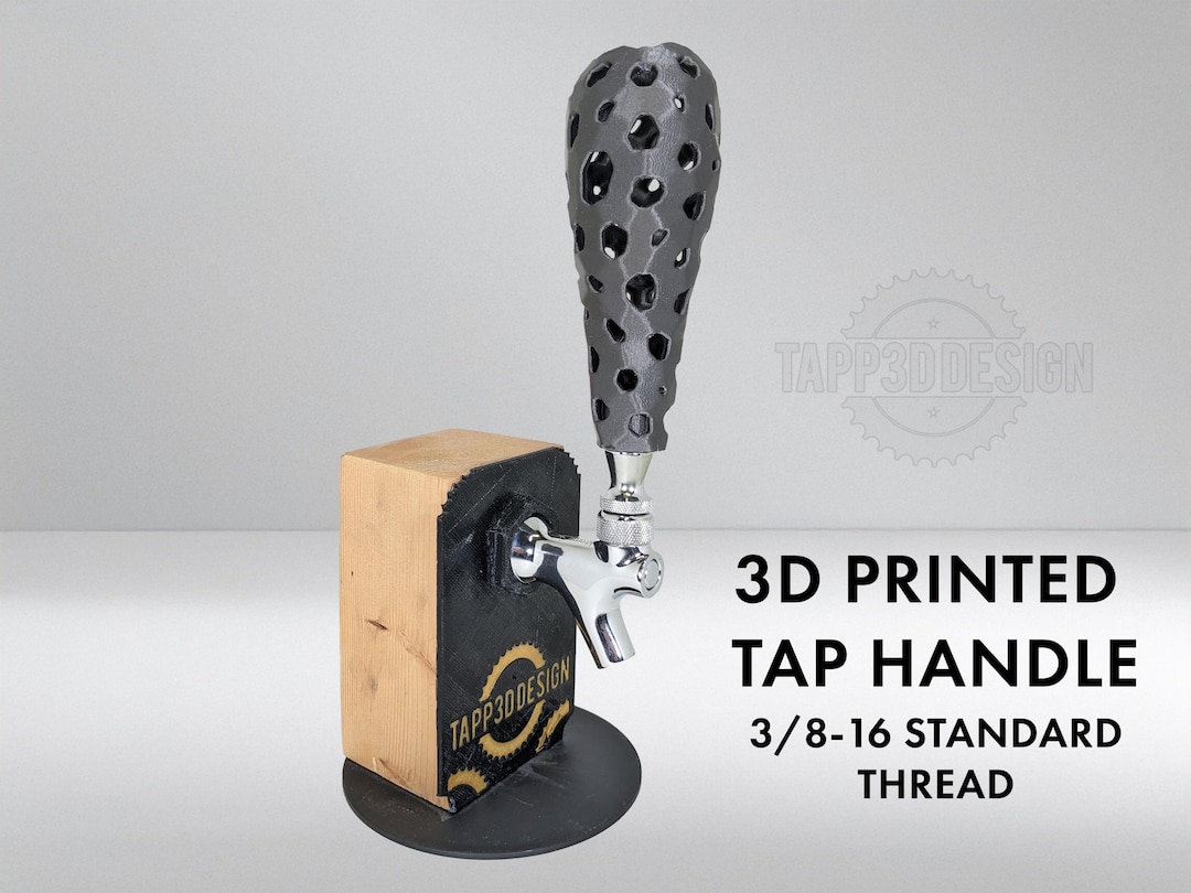 3D Printed Tap Handle - Classic V3 - Metal Thread - Graphite Gray PETG ...