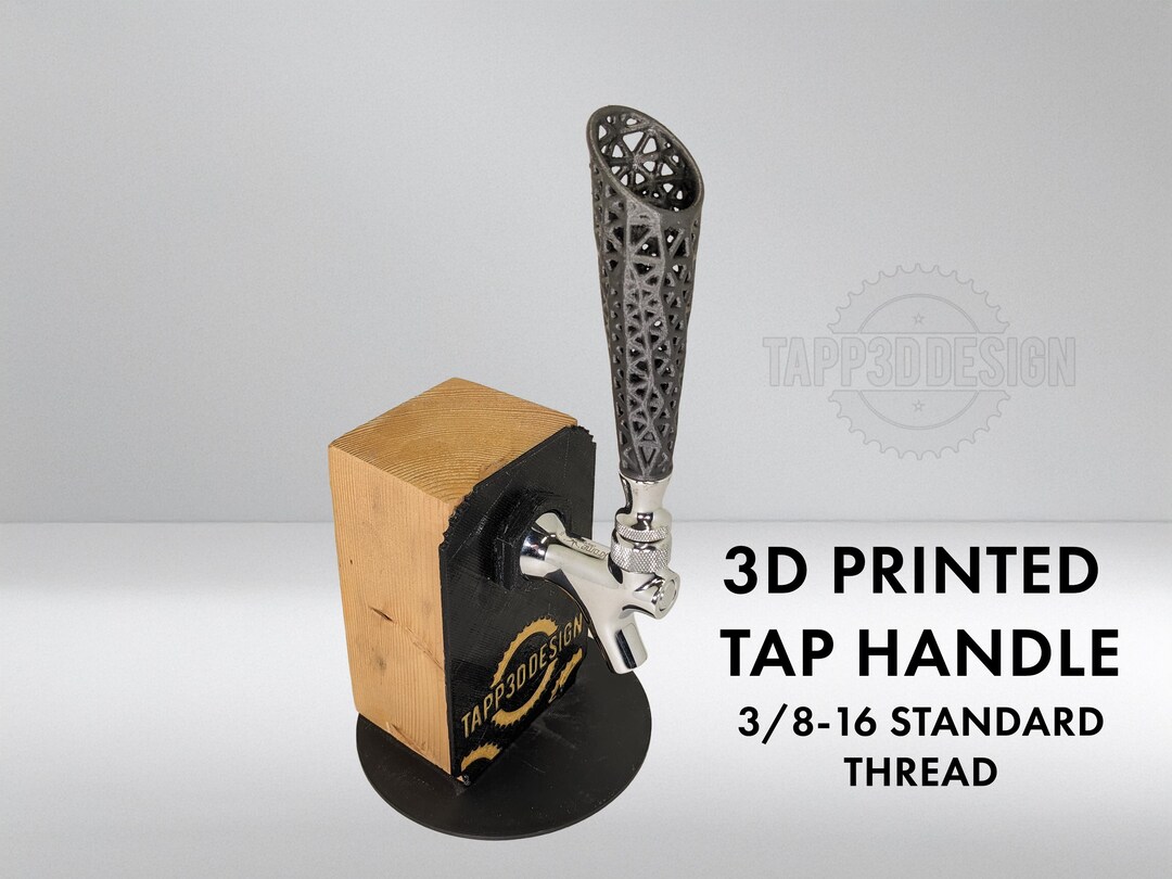 3D Printed Tap Handle - Conic Triangles - Graphite Gray - Etsy