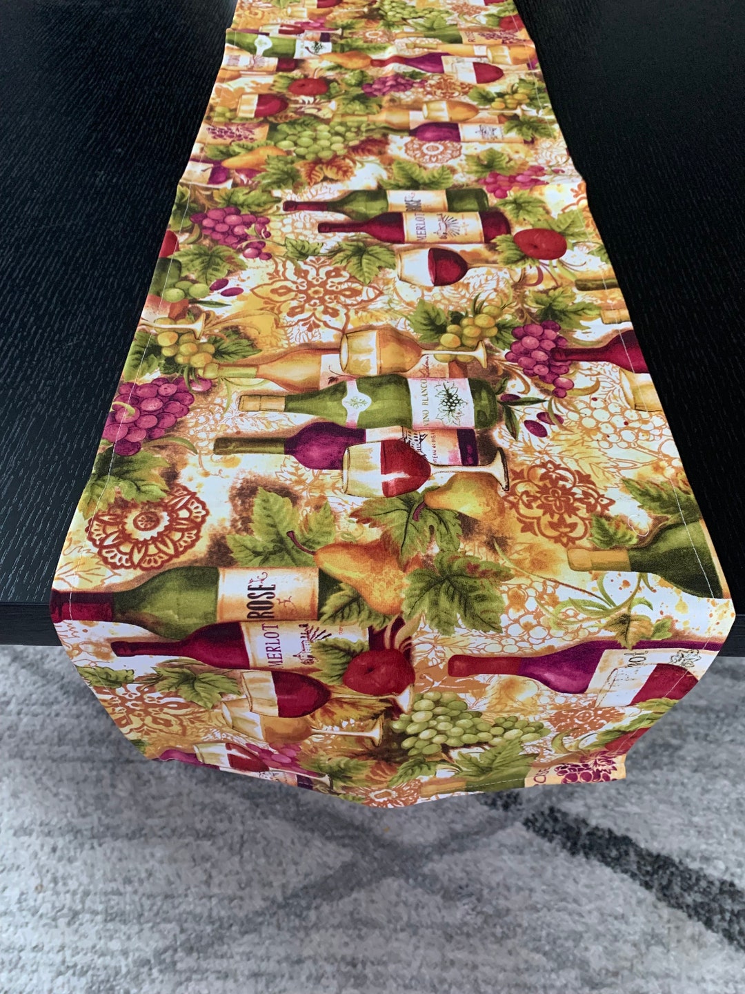 Wine Table Runner Wine Table Linen 42 X 11 Wine Decor Wine Glasses Wine ...