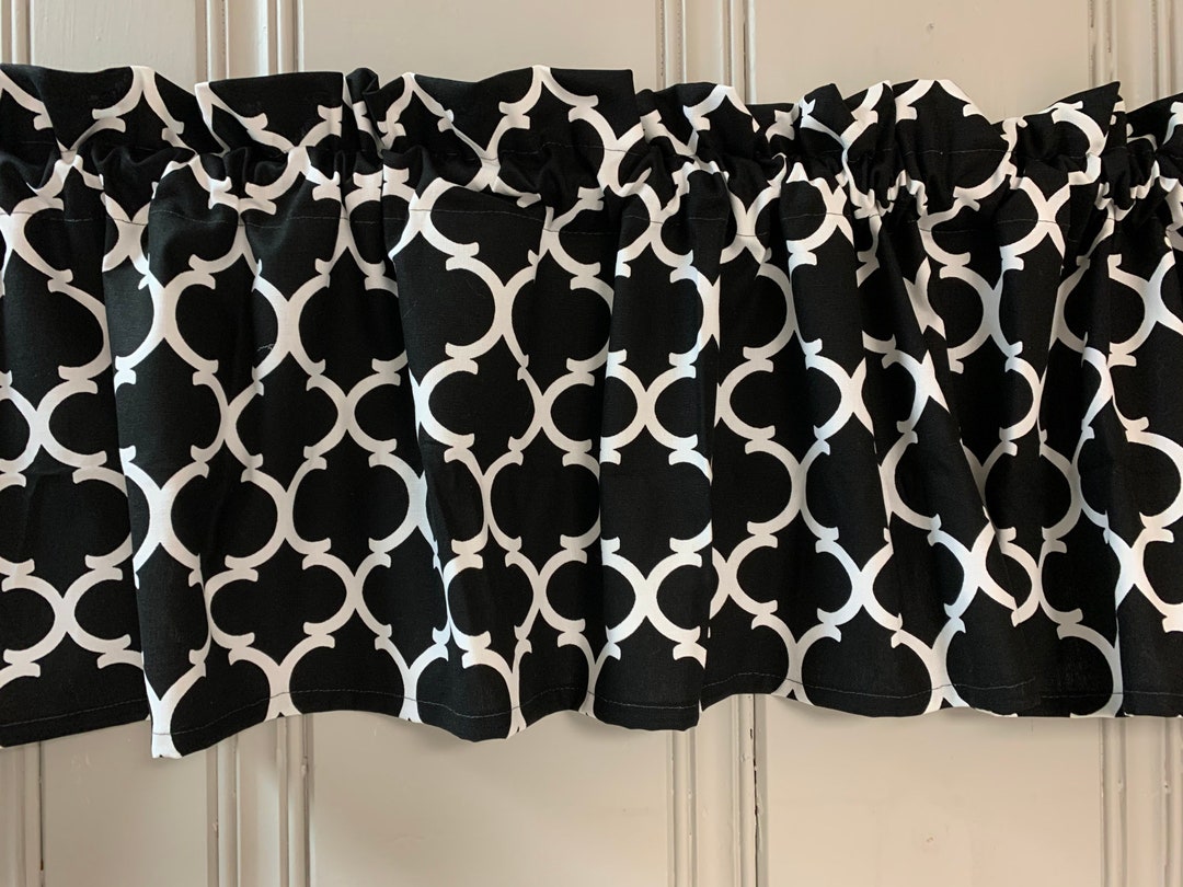 Ogee Curl Black Waverly Inspirations Fabric Valance Curtain - Etsy