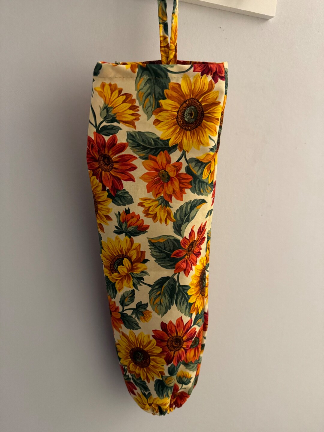 Sunflowers Fabric Reusable Holder Dispenser, Holds Plastic Grocery Bags ...