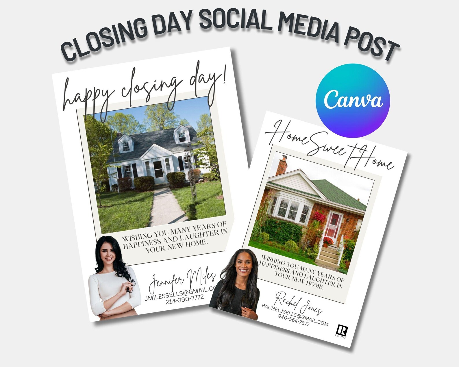 Closing Day Templates - Social Media Post for Realtors - Editable in ...