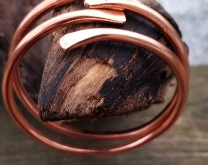 Copper Bangle, Overlapping Bangle, Six Gauge Copper Bangle, Smooth ...