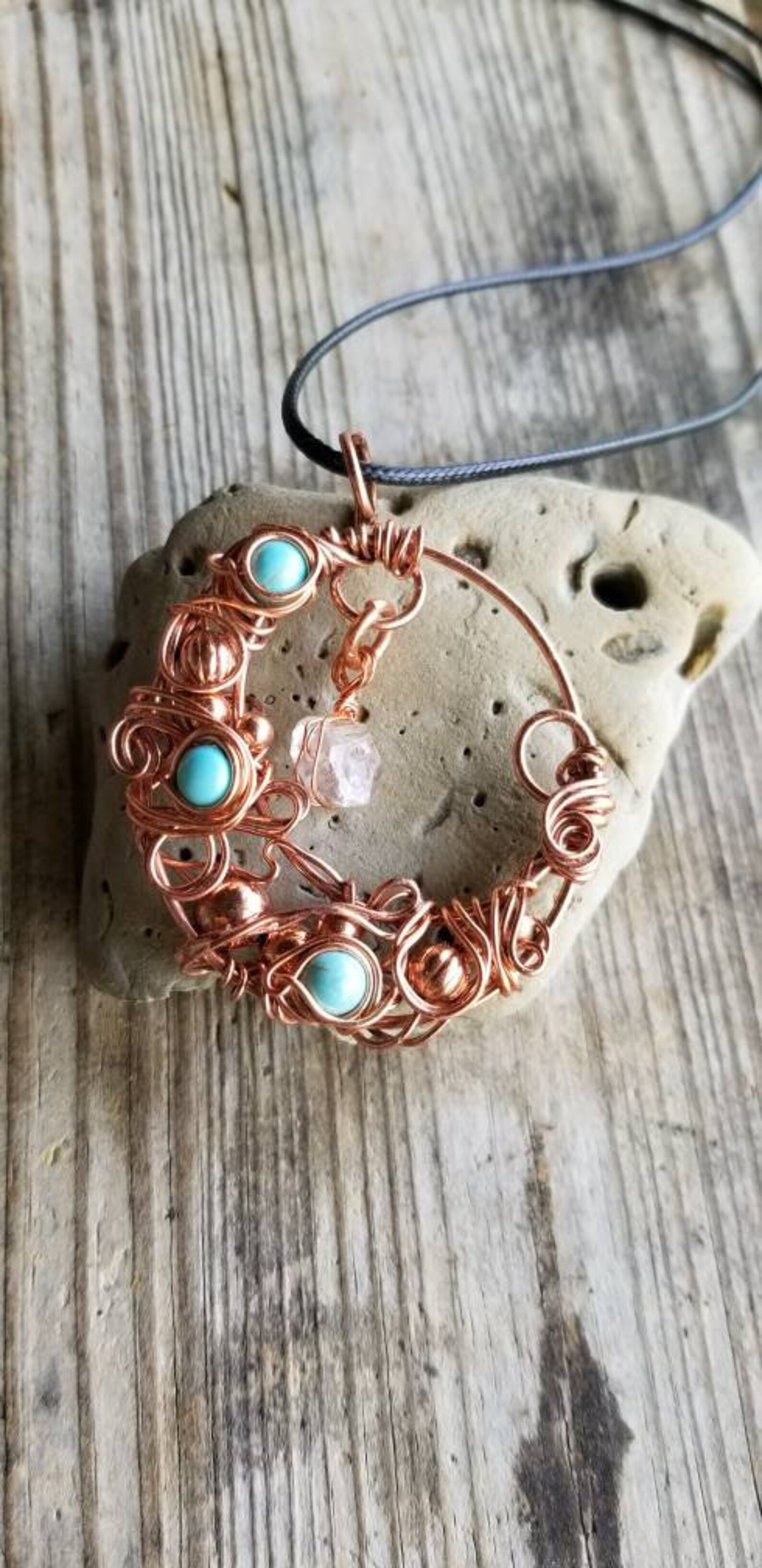 Copper Moon Pendant Moon Pendant Moon Bead Pendant Copper - Etsy