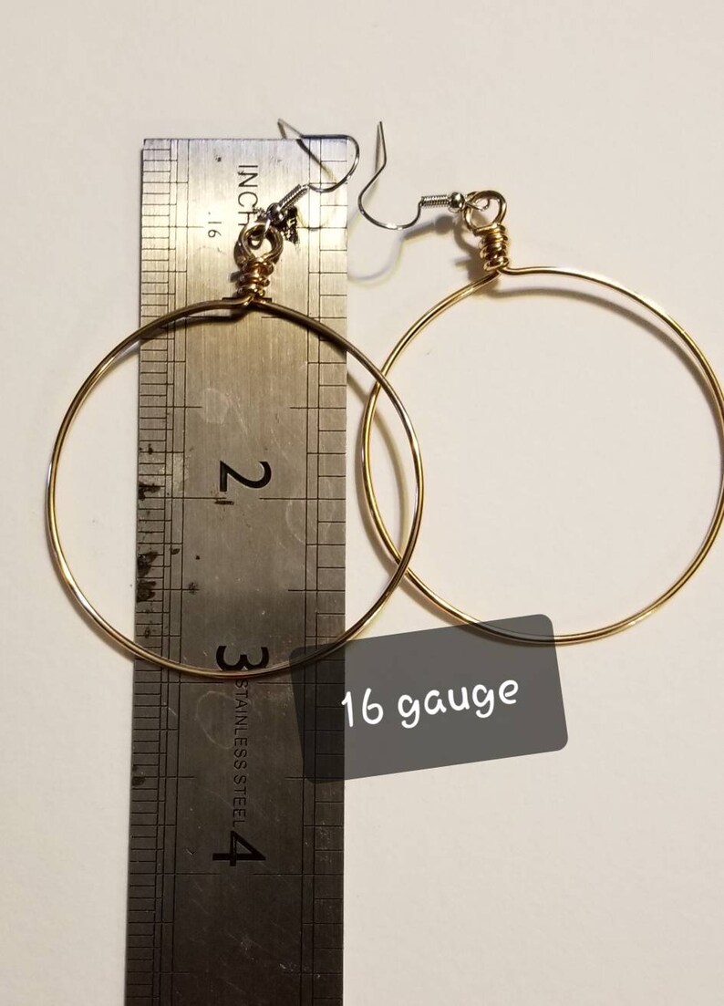 Bronze wire hoops coppery gold color hoops large bronze wire | Etsy