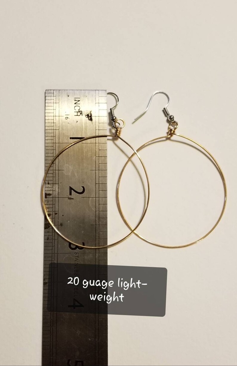 Bronze wire hoops coppery gold color hoops large bronze wire | Etsy