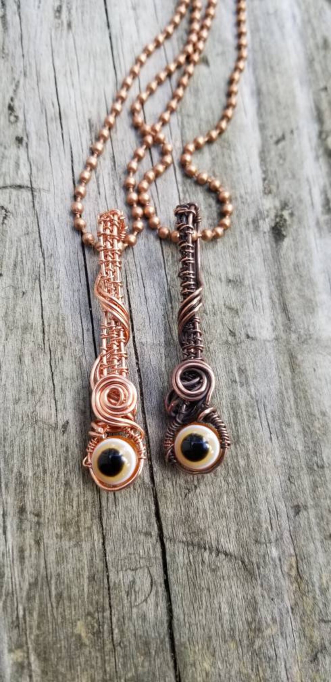 Evil Eye Bead Pendulum Pendant Evil Eye Necklace Gold Brown - Etsy