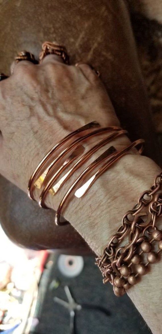 Copper Wire Overlap Bangle. Copper Bangle Ten Gauge Wire - Etsy