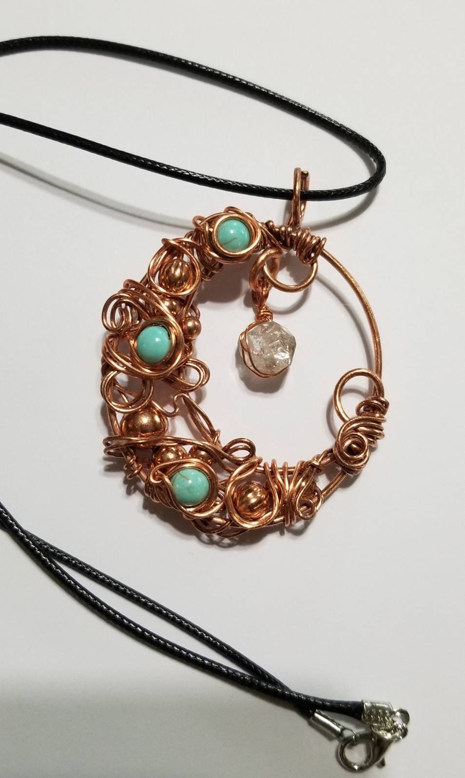 Copper Moon Pendant Moon Pendant Moon Bead Pendant Copper - Etsy