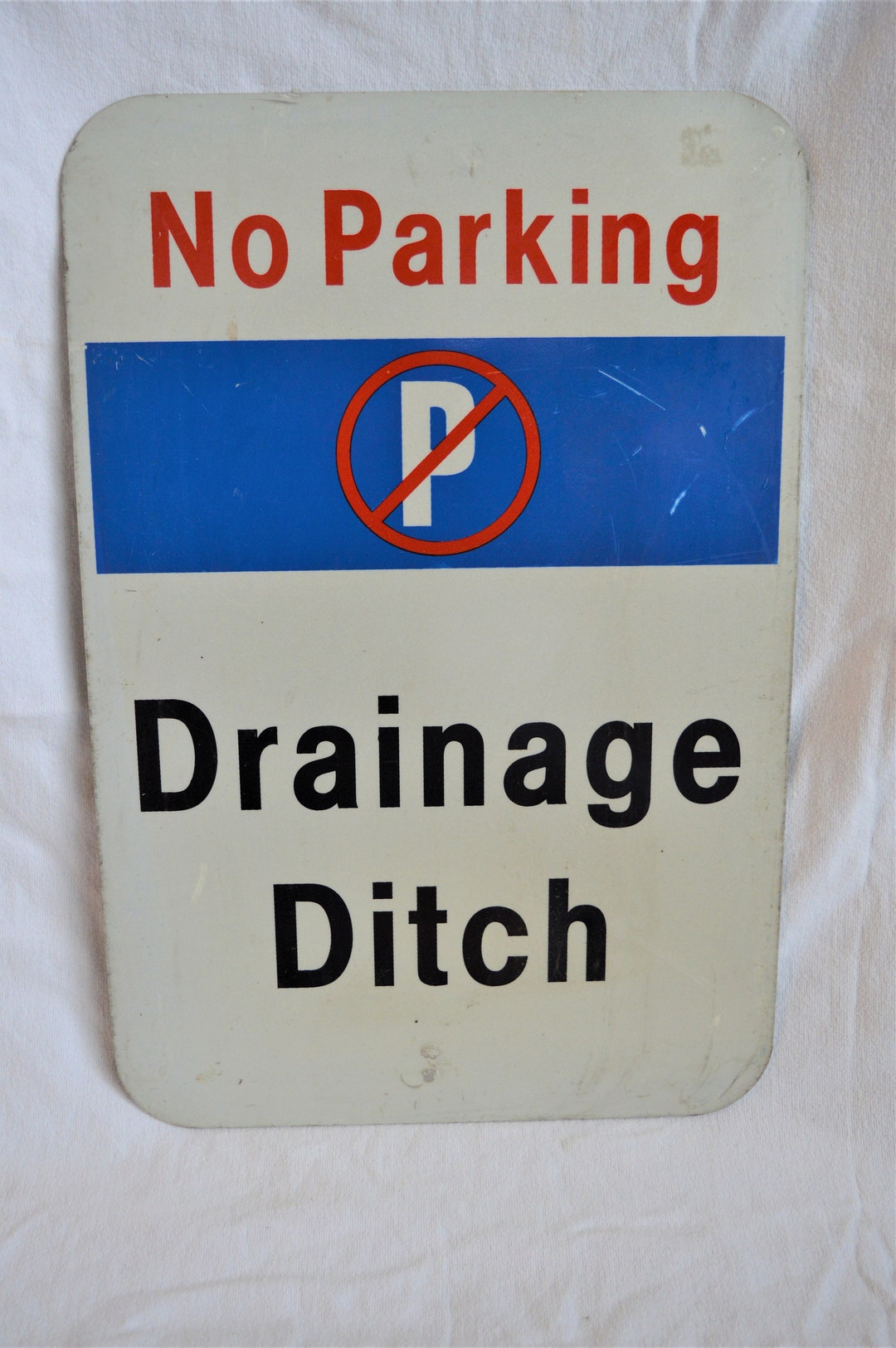 Vintage Metal Drainage Ditch / No Parking Sign - Etsy