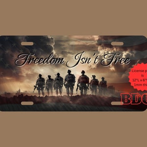 American Flag Veteran License Plate - Freedom Isn't Free - Etsy
