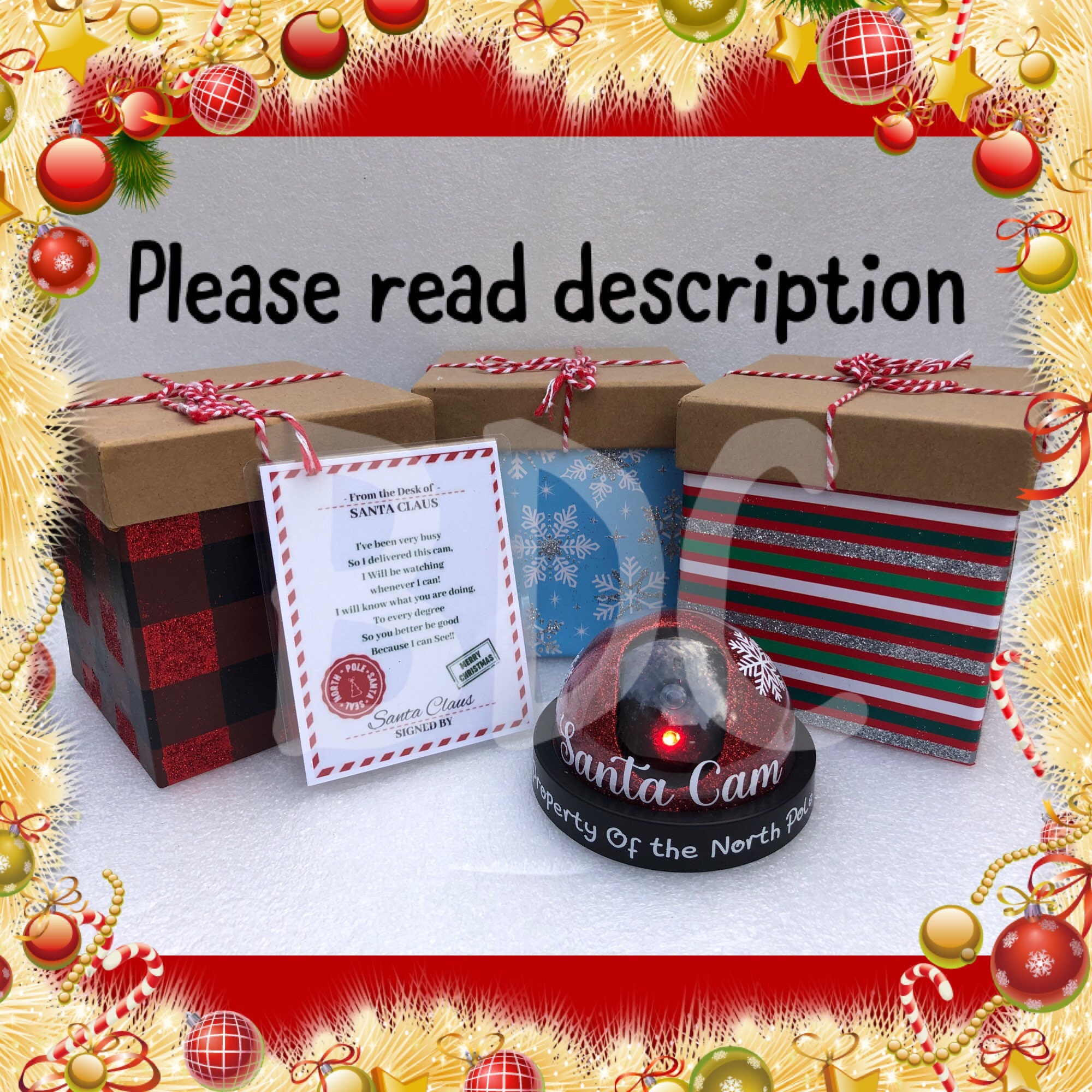 Santa Cam With Letter and Gift Box Santa Fake Camera Santa | Etsy