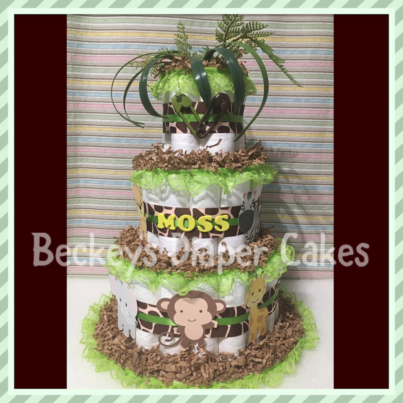 Jungle Diaper Cake Giraffe Jungle Diaper Cake Diaper Cake | Etsy