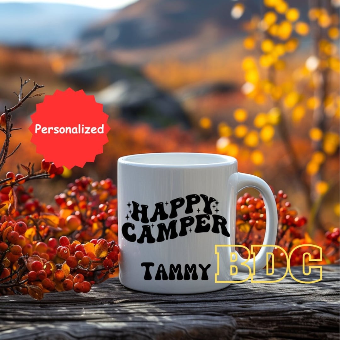 Personalized Happy Camper Coffee Mug - Camping Gift - Etsy