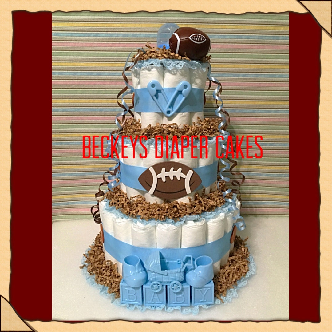Football Diaper Cake - Sports Diaper Cake - Football Diaper Cakes ...