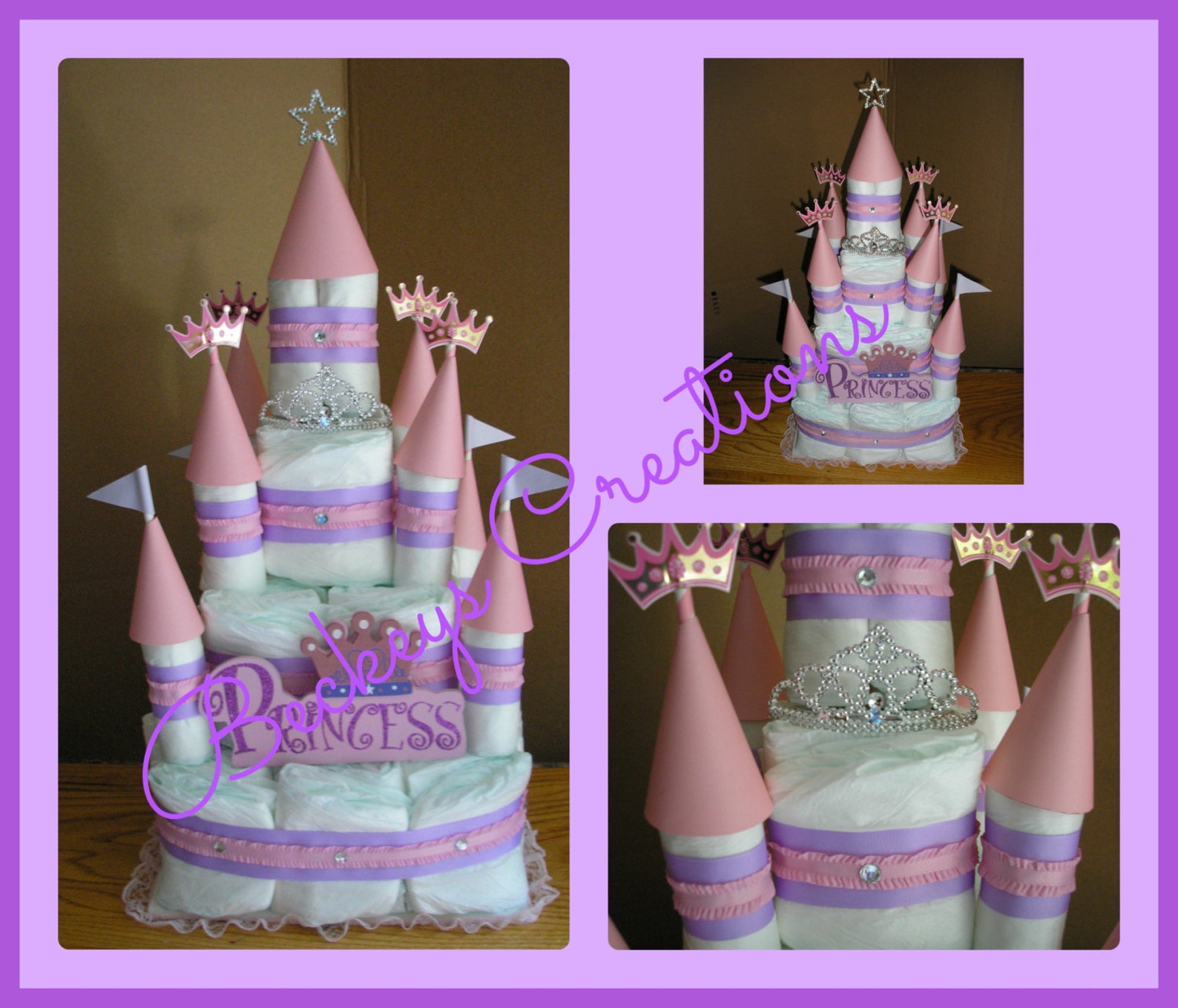 Princess Diaper Castle Cake Diaper Cake Boy Diaper Cake - Etsy