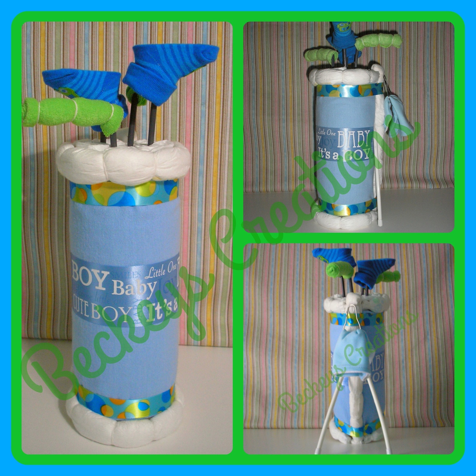 Golf Bag Diaper Cake Diaper Cake Boy Diaper Cake Girl Diaper Cake Baby ...