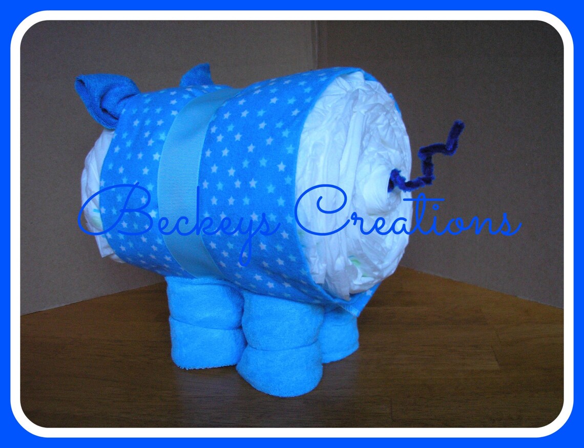 Pig Diaper Cake: Farm Animal Baby Shower Centerpiece - Etsy