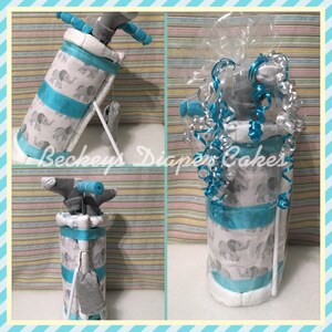 Golf Bag Diaper Cake - Diaper Cake - Boy Diaper Cake - Girl Diaper Cake ...