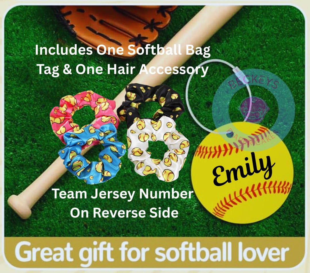 Personalized Softball Bag Tag: PVC, Stainless Steel Loop - Etsy