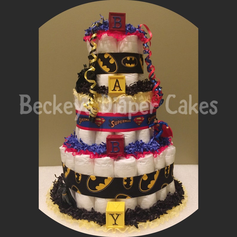 Superhero Diaper Cake - Diaper Cake - Boy Diaper Cake - Girl Diaper ...