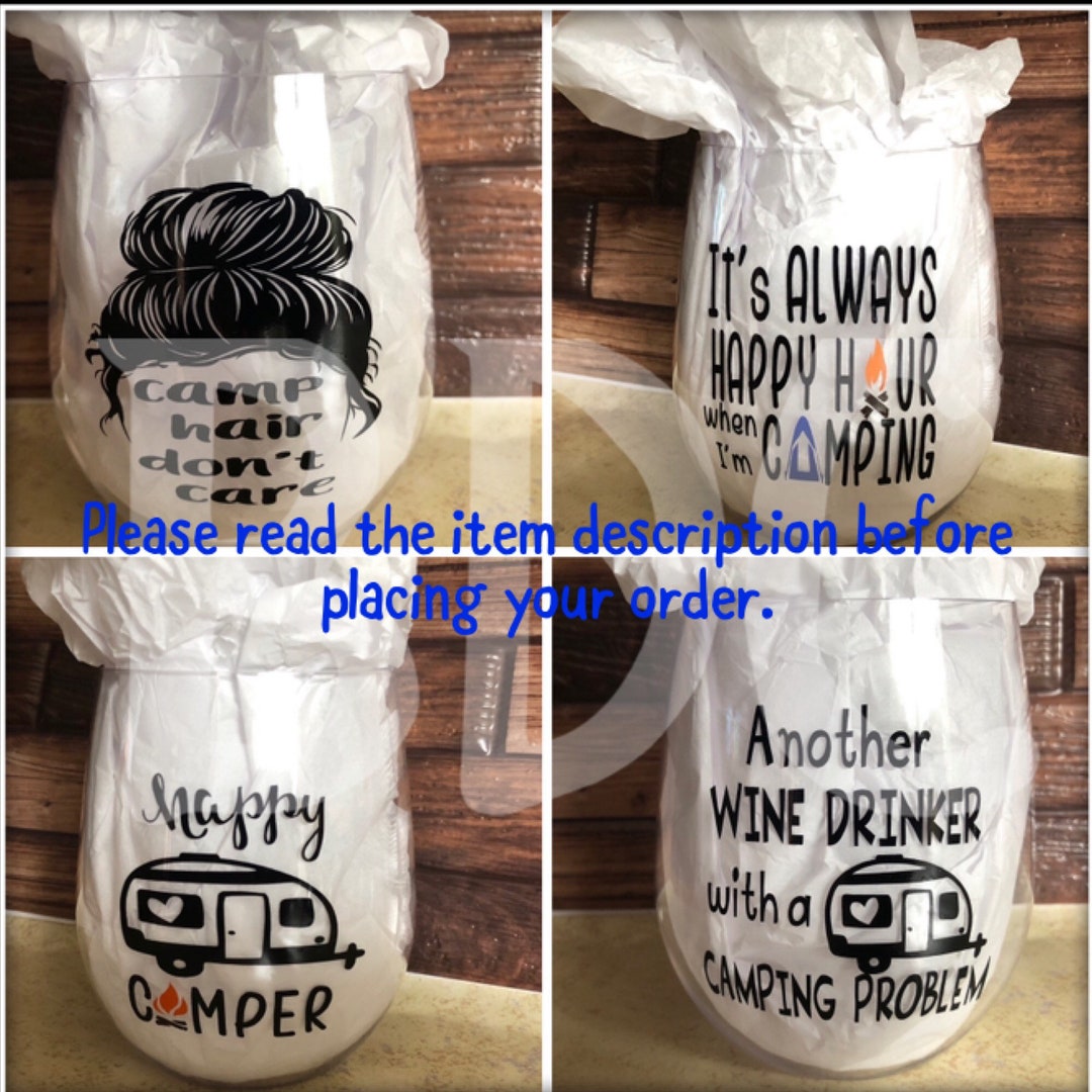 Camping Wine Glasses Glass Wine Glasses 4 Pack 4 Pack Stemless Glass Wine Glasses Camping T