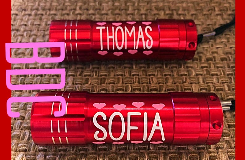 Kids Personalized Mini Flashlight: Valentine's Gift, Aluminum LED - Etsy