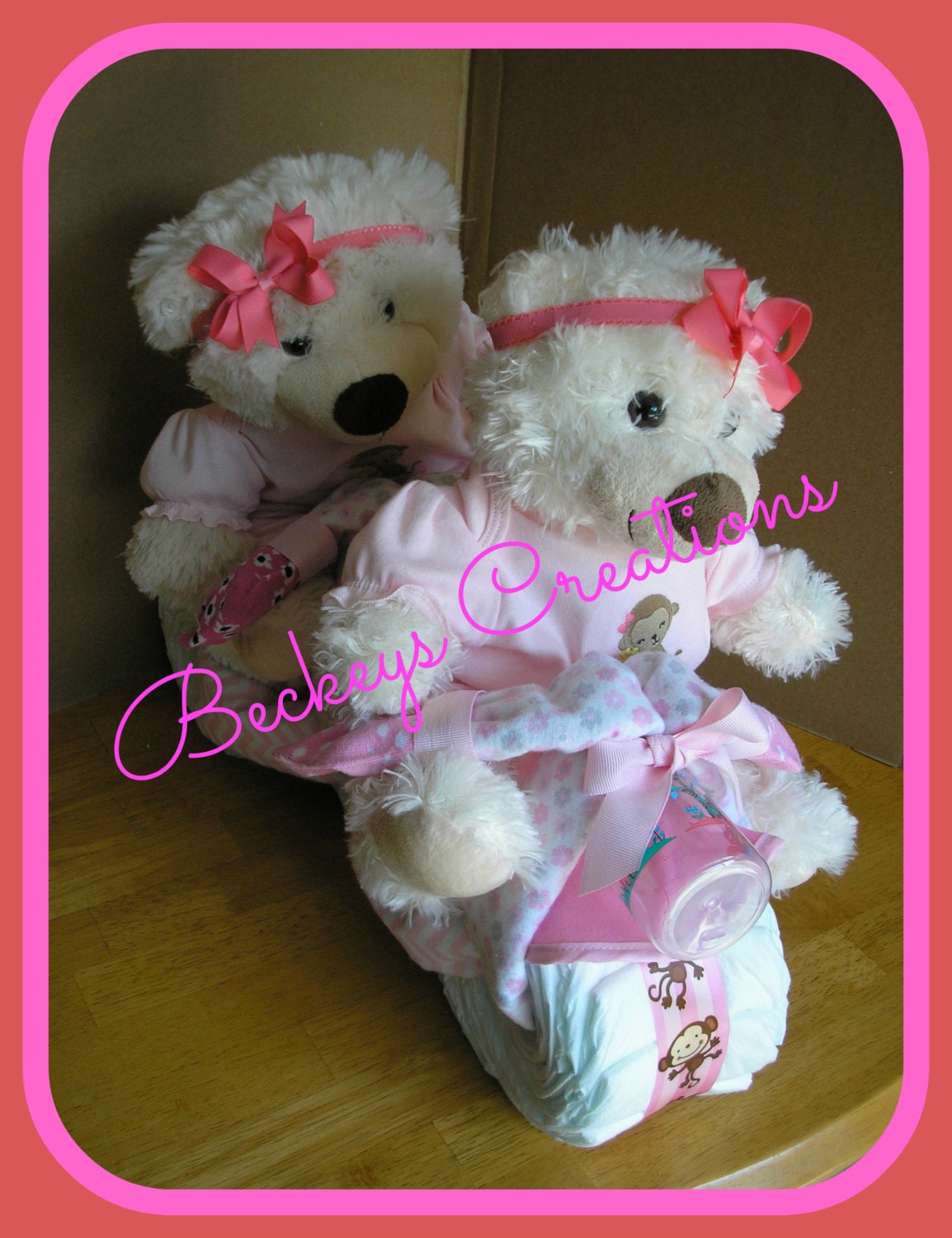 Twin Diaper Cake - Diaper Cake - Boy Diaper Cake - Girl Diaper Cake ...