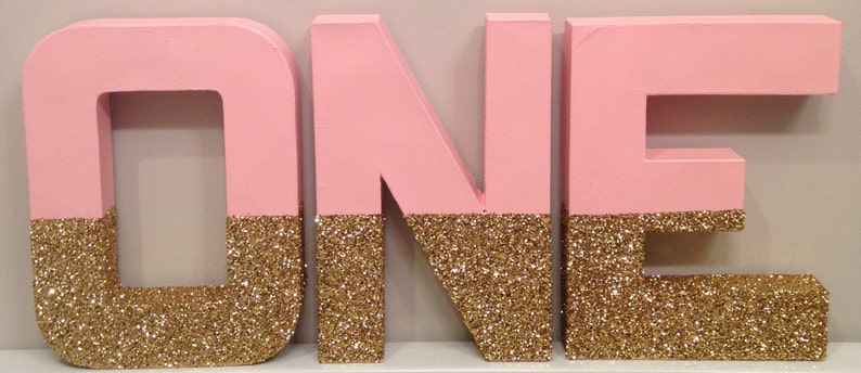 ONE birthday letters. ONE glitter letters. First birthday | Etsy