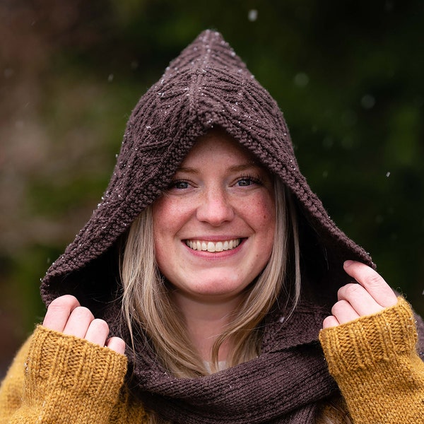 Hooded Scarf Knit Pattern - Etsy