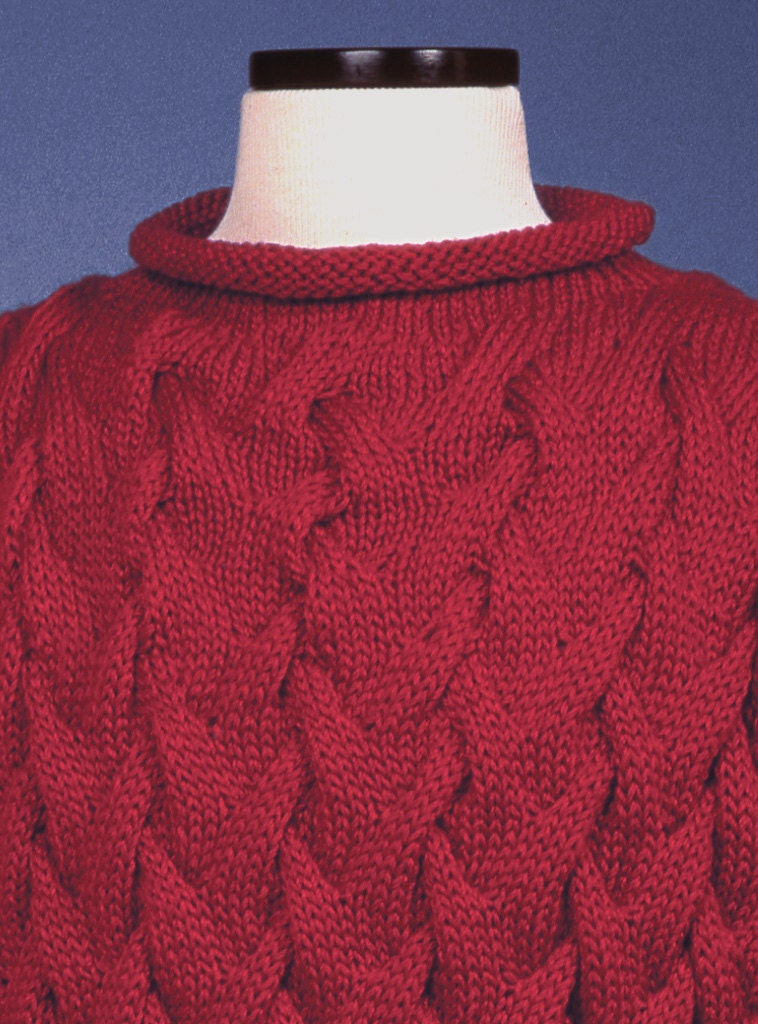 PDF Knitting Pattern Wavy Cable Rollneck Pullover #123 - Etsy