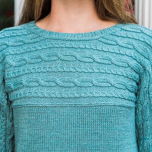 PDF Knitting Pattern Sideways Cabled Yoke Pullover #192 - Etsy