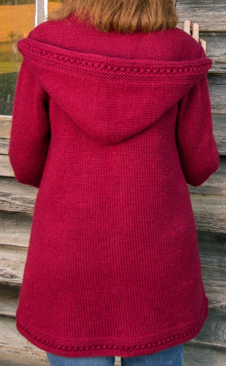 PDF Knitting Pattern Boston Top-down Hooded Coat #106 - Etsy