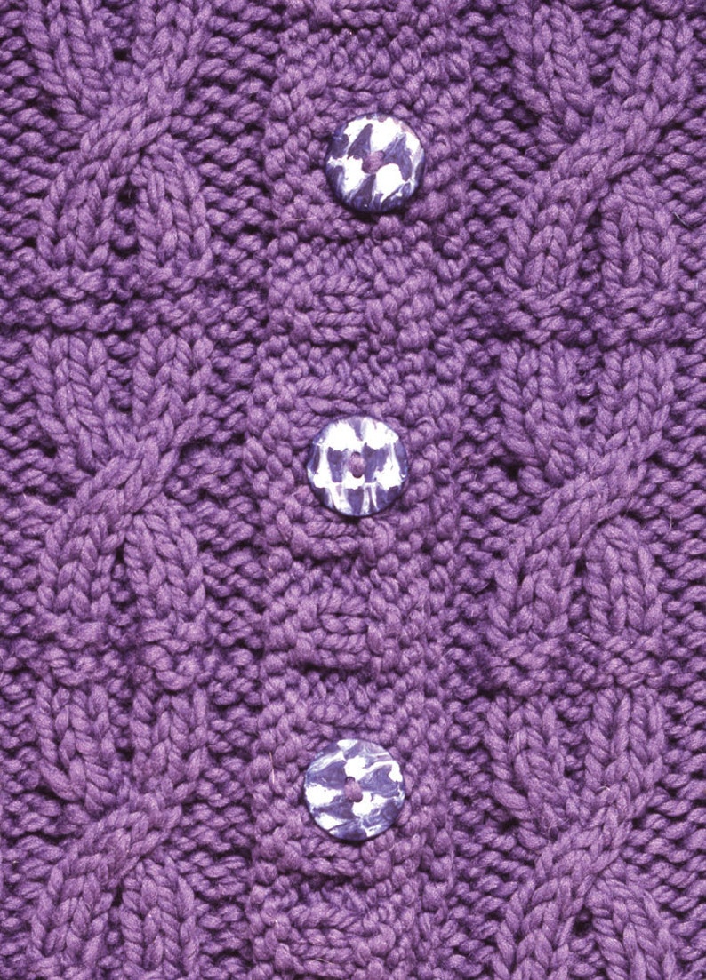 PDF Knitting Pattern Cable and Rib Cardigan #129 - Etsy