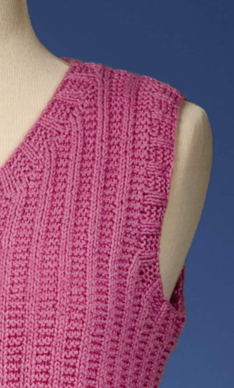 PDF Knitting Pattern Garter Rib Vest #160 - Etsy