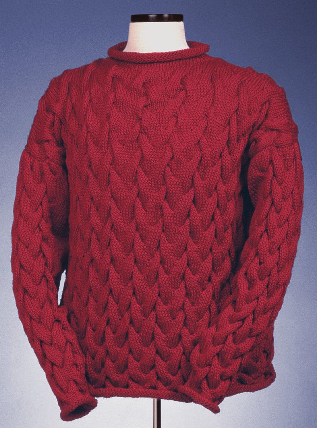 PDF Knitting Pattern Wavy Cable Rollneck Pullover #123 - Etsy