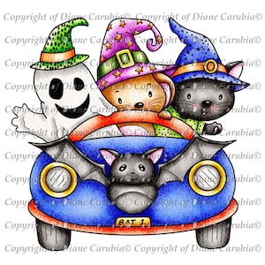 Halloween Crew, Black and White, Digital Stamp, Download - Etsy