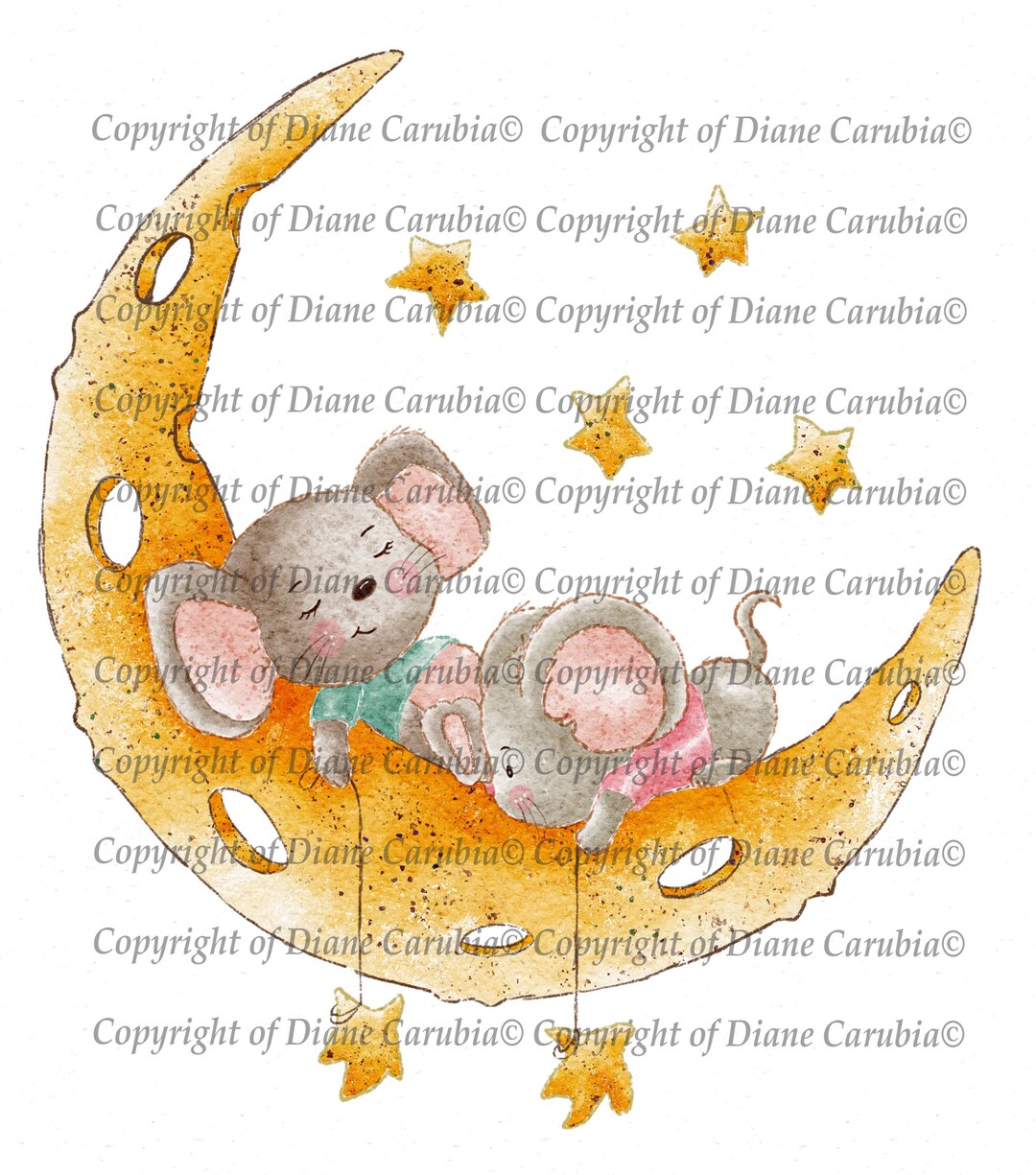 Cheesy Mouse Moon, Black and White, Digital Stamp, Nursery, Printable ...