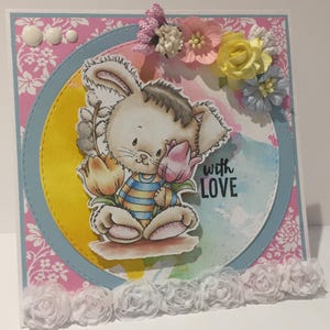 Bunnylove, Black and White, Digital Stamp, Digi, Cute Bunny Image ...
