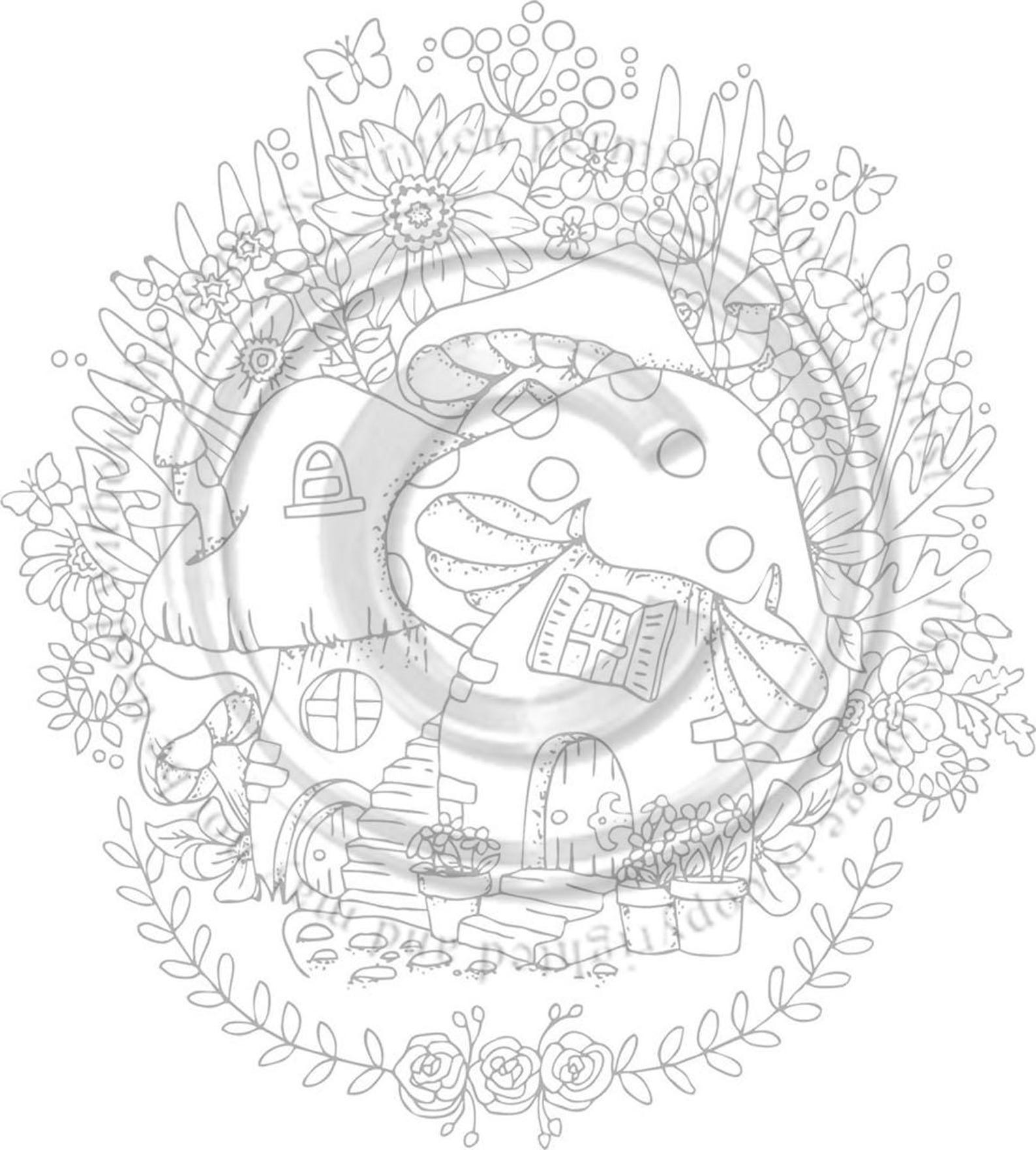 Kit and Clowder Whimsical Glen and Opaque Image, Digital Stamp ...
