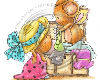 Bee Mine Mice Digital Stamp Download - Etsy