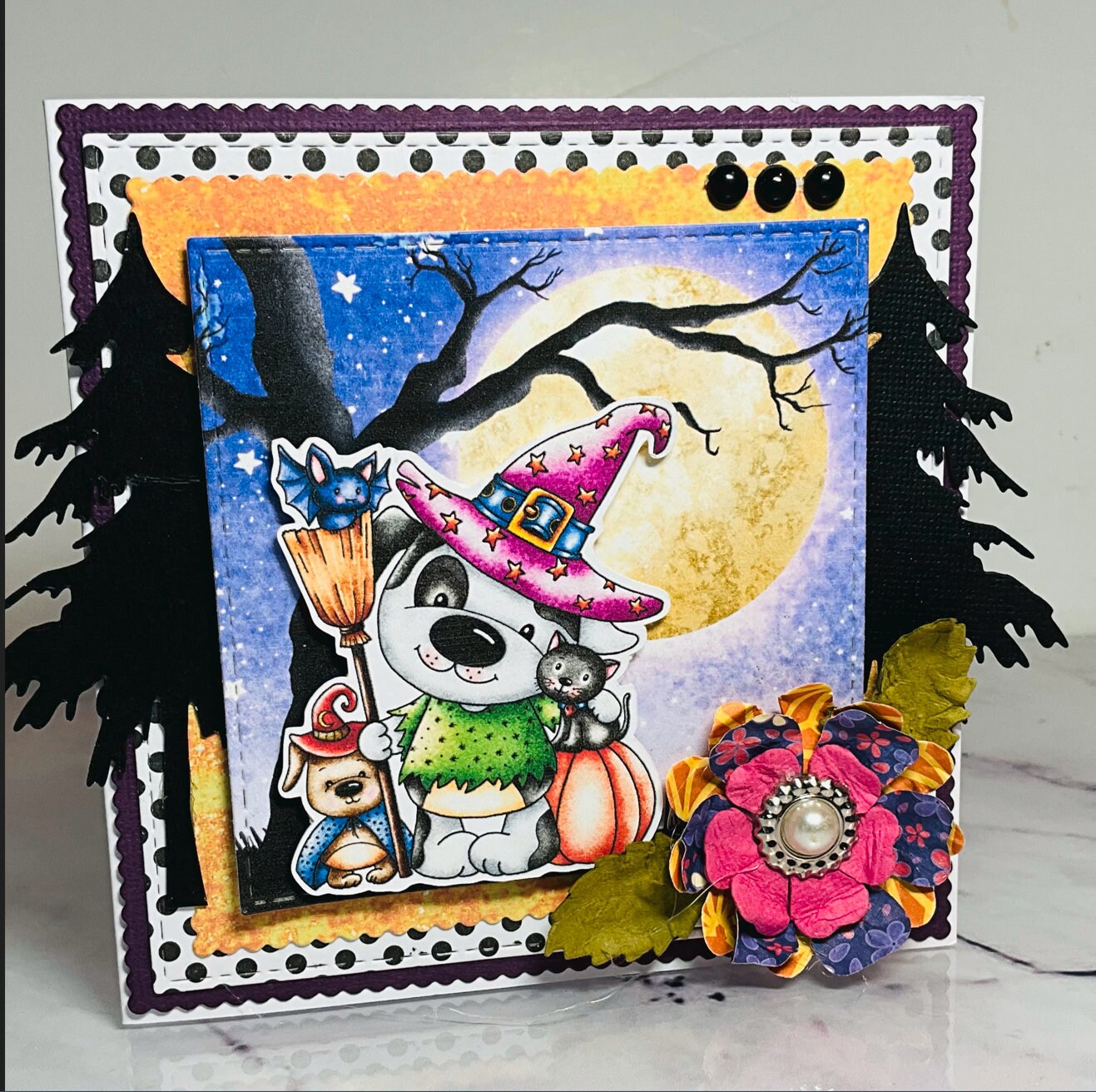 Halloween Pals, Black and White, Digital Stamps, Cardmaking, Printable ...