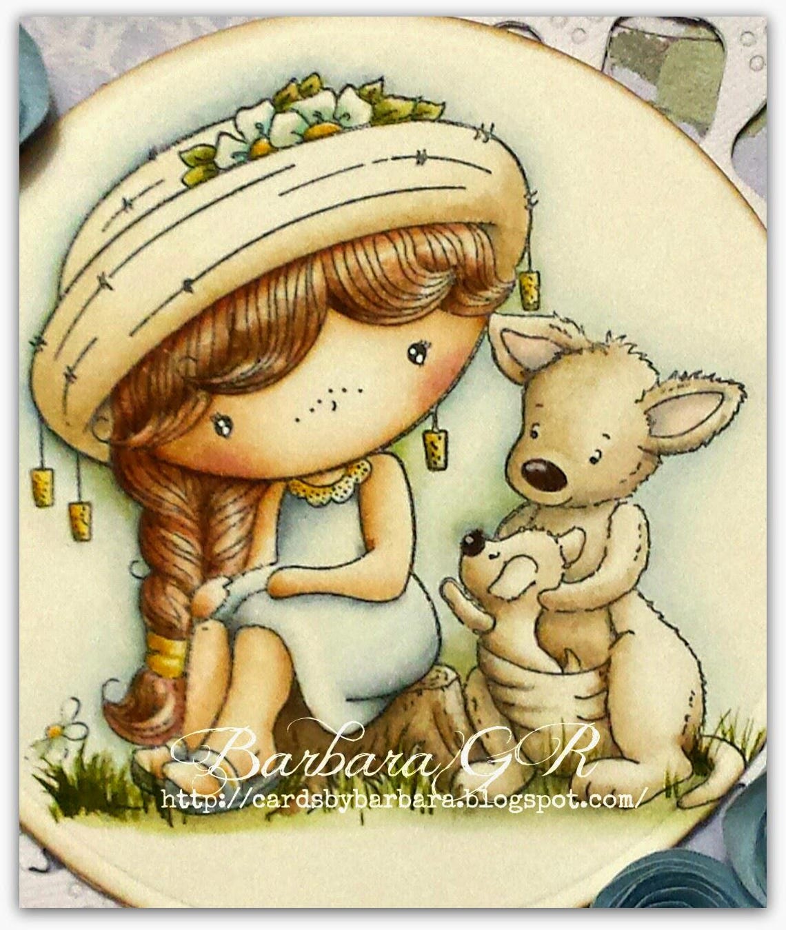 Good Day Izzy, Black and White, Digital Stamp, Download, Kangaroo ...
