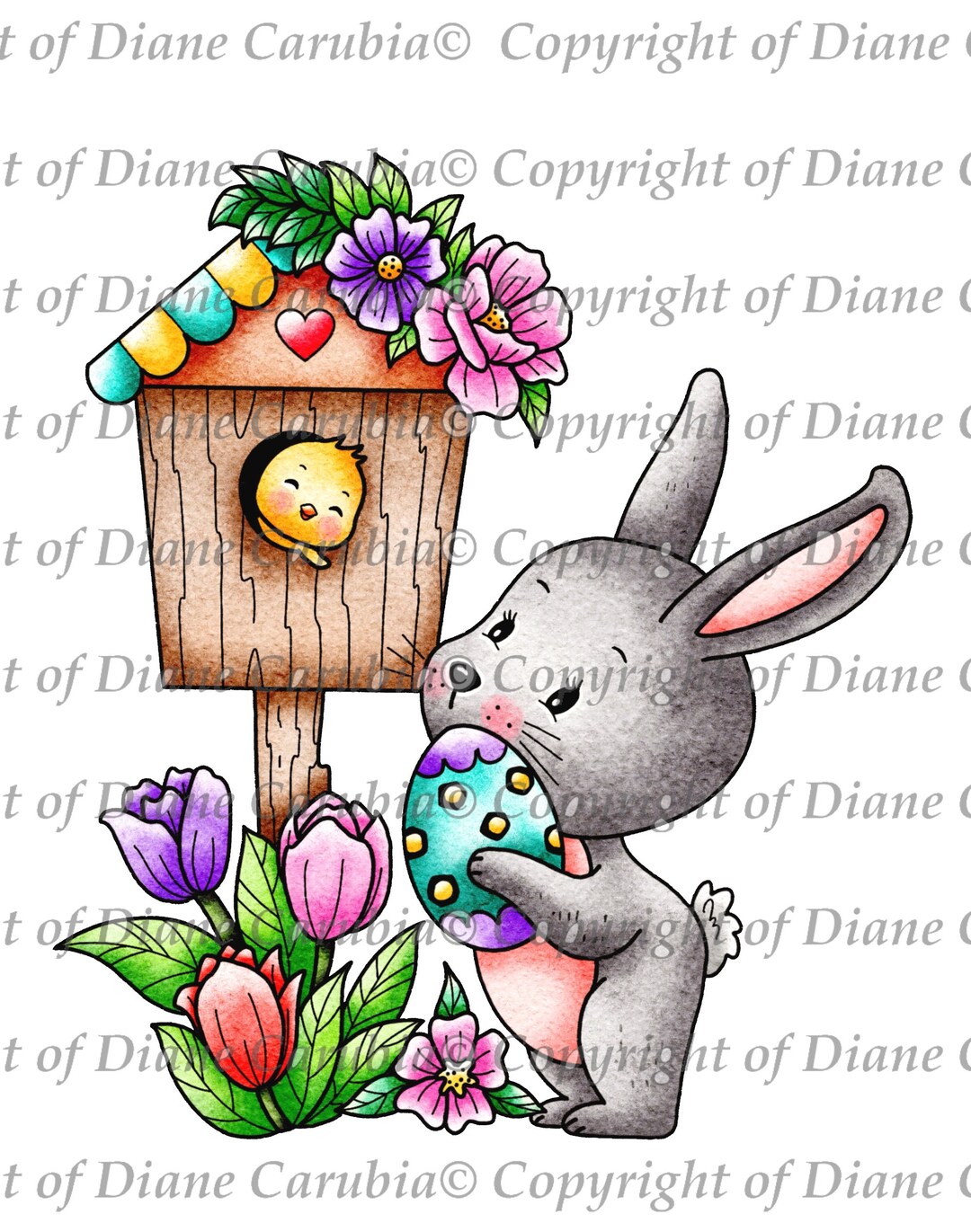 Hoppy Easter, Black and White, Easter, Digital Stamp, Cardmaking - Etsy