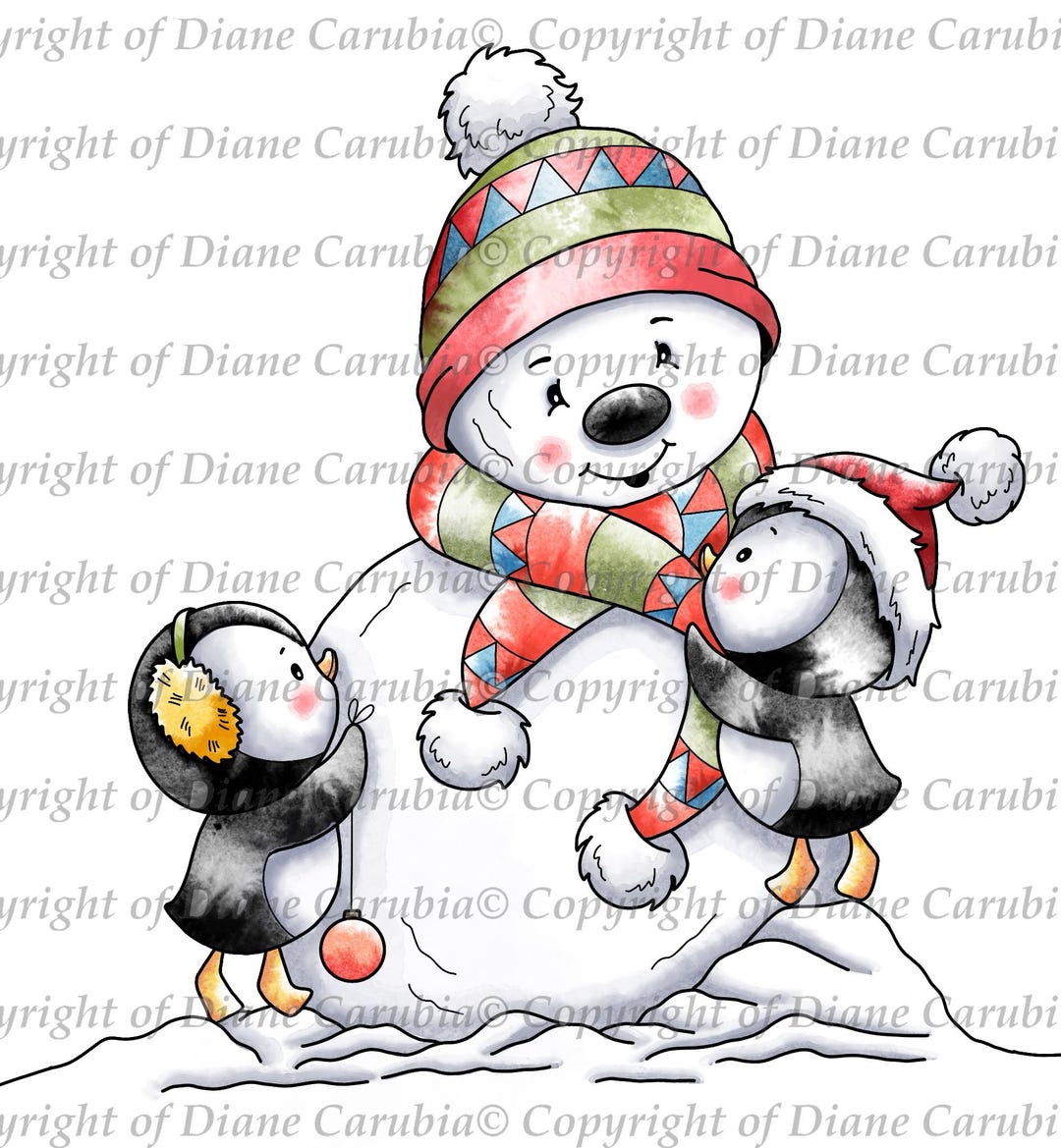 Its Cold Outside Snowman, Digital Stamp, Black and White, Cardmaking ...