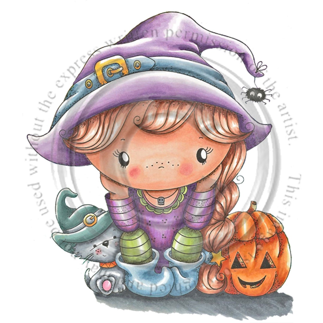 Izzy the Witch Digital Stamp Download - Etsy