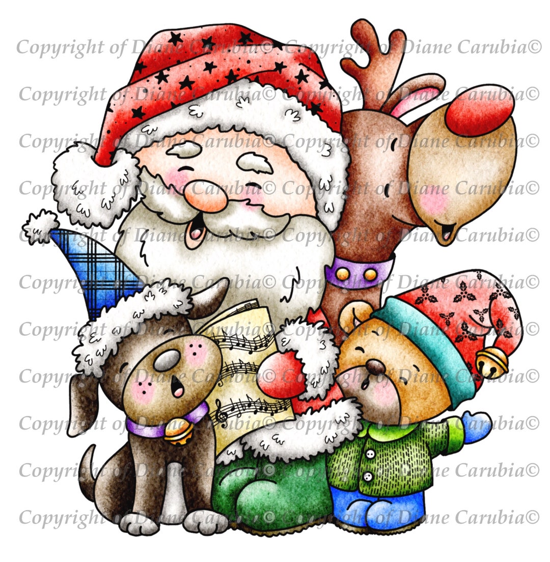 Carol Crew, Digital Stamp, Black and White, Cardmaking, Printable ...